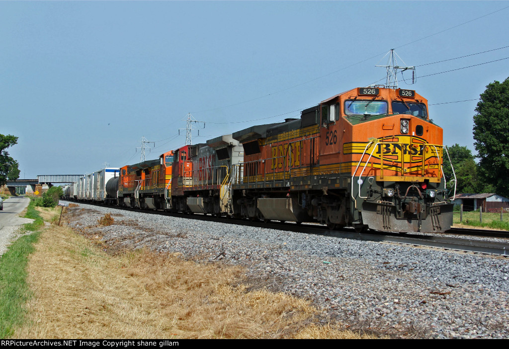 BNSF 526 And other's waite on the local.